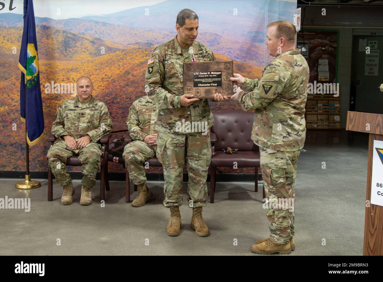Lt. Col. Doran Metzgar, outgoing commander of the 86th Troop Command ...