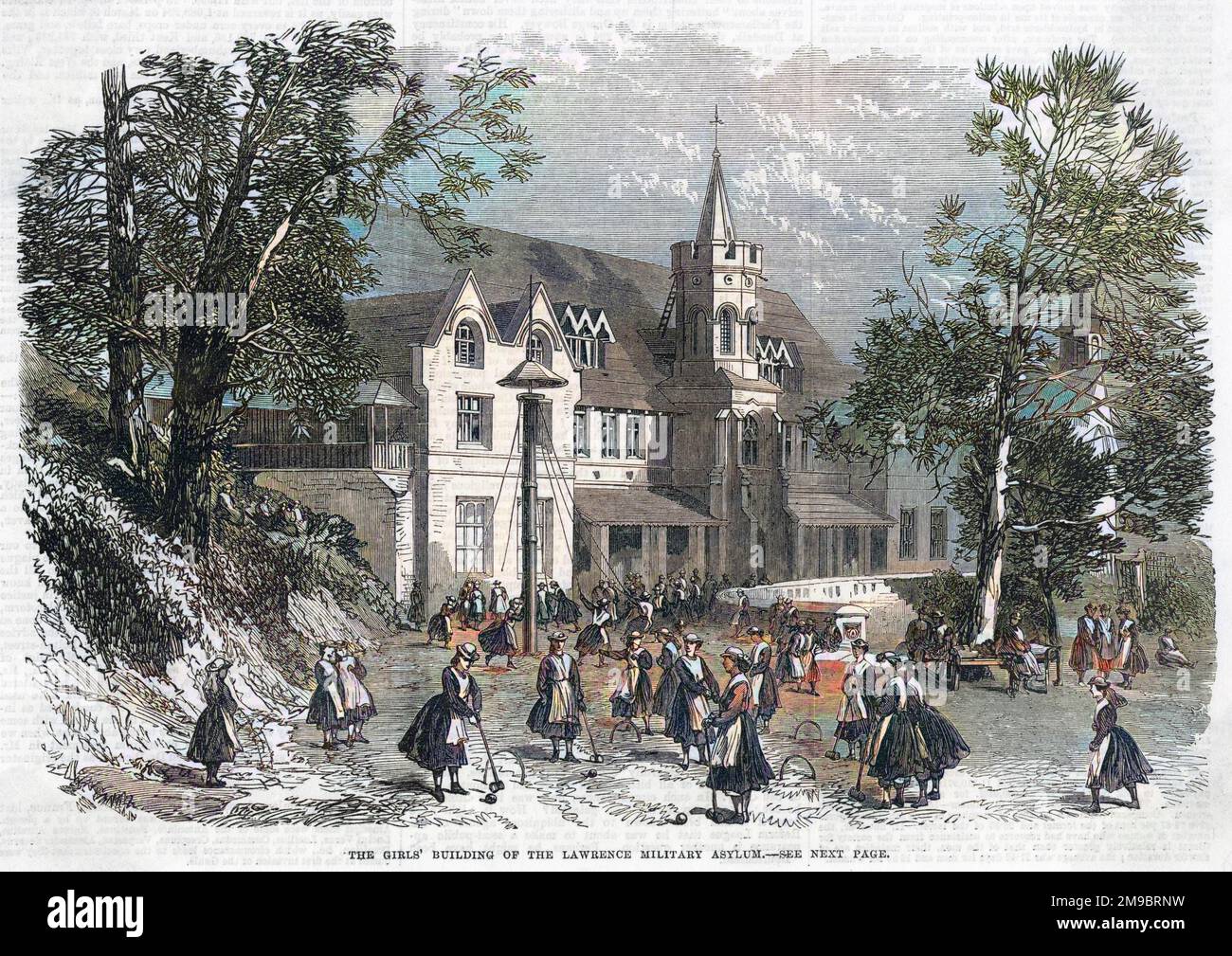 Girls at play in the Lawrence Military Asylum at Sanawar, near Kasauli ...