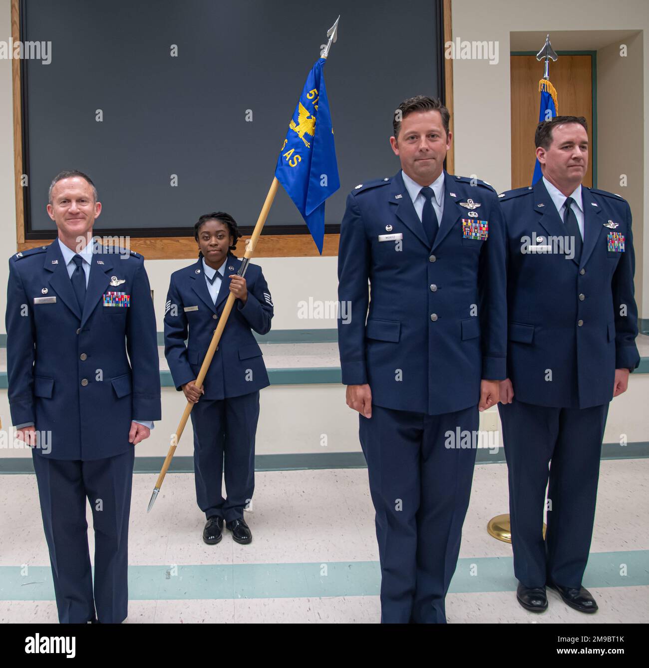 From left: Col. Michael DeSantis, 512th Operations Group commander ...