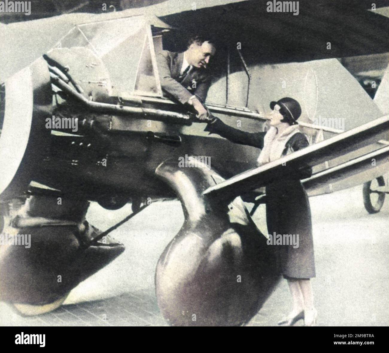 Stanley Hausner, Polish-American pilot, saying goodbye to his wife, 3 ...