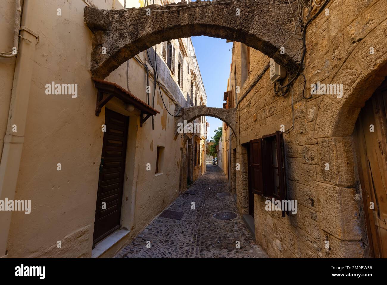 Streets and Residential Homes in the historic Old Town of Rhodes ...