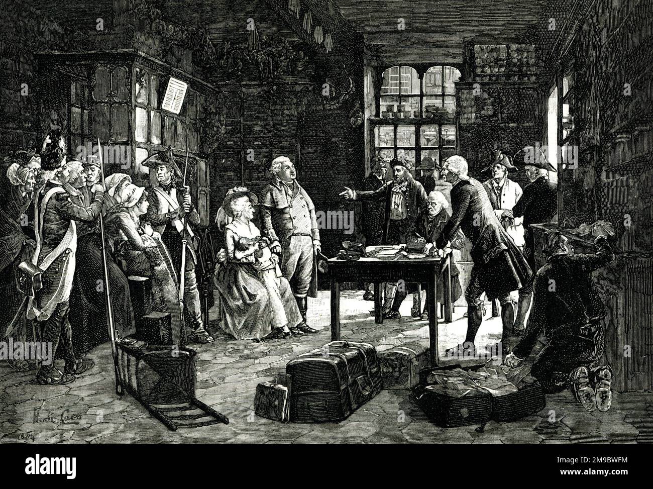 The Examination of Louis XVI, arrested at Varennes, 21 June 1791, when ...