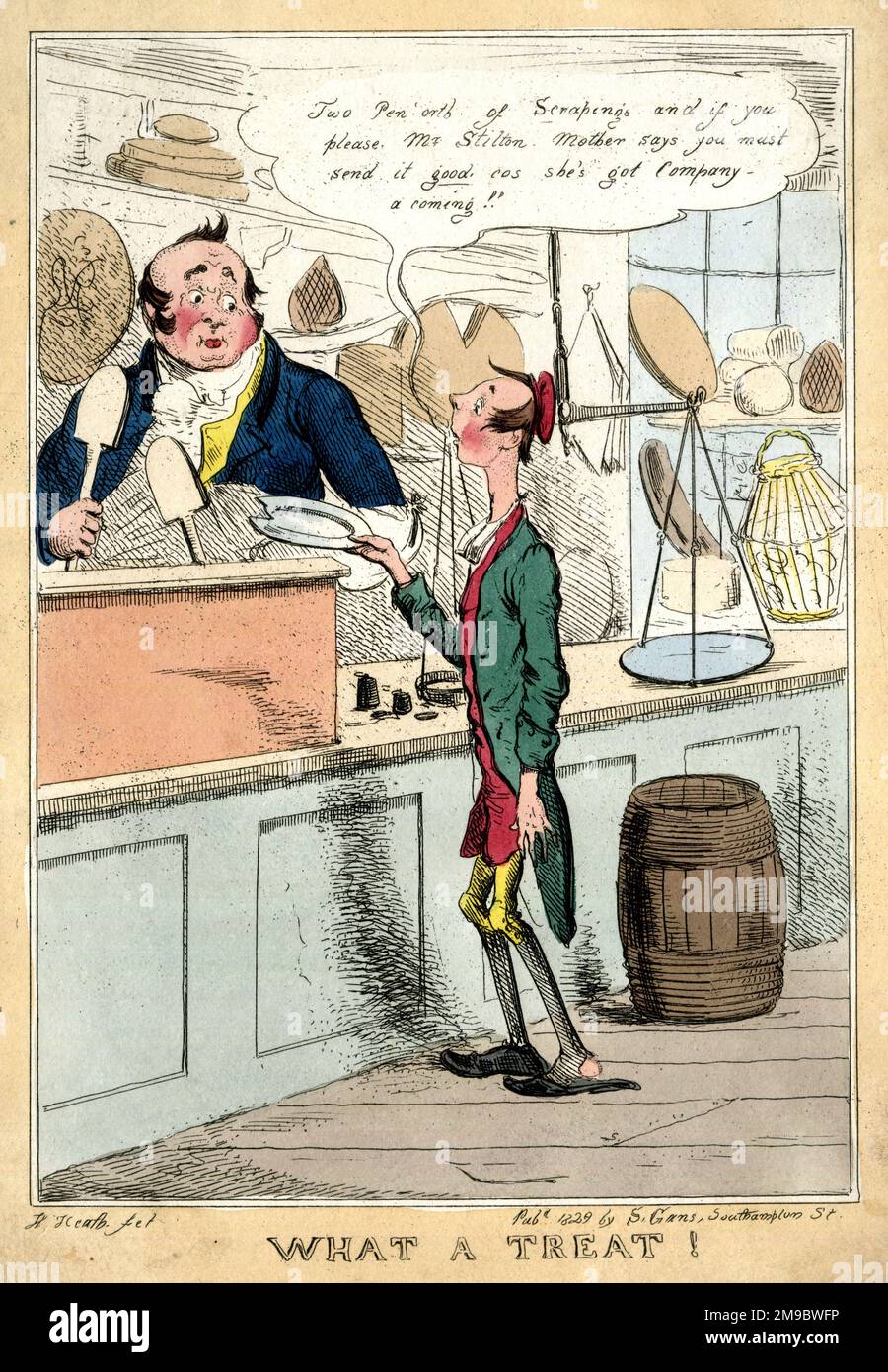 Georgian cartoon, What a Treat! by Henry Heath Stock Photo - Alamy