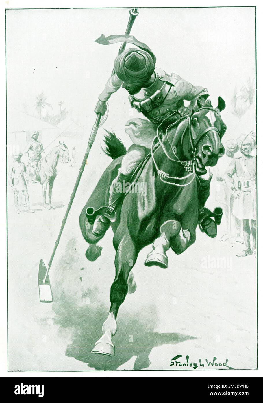 A sowar (siwar) or trooper of the Indian Army on horseback in a tent ...