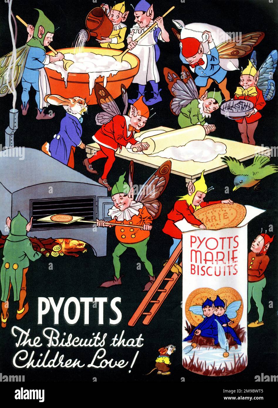 Advert, Pyotts Marie Biscuits that Children Love! Stock Photo - Alamy