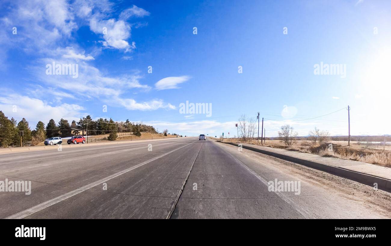 Driving on typical paved roads in suburban America Stock Photo - Alamy