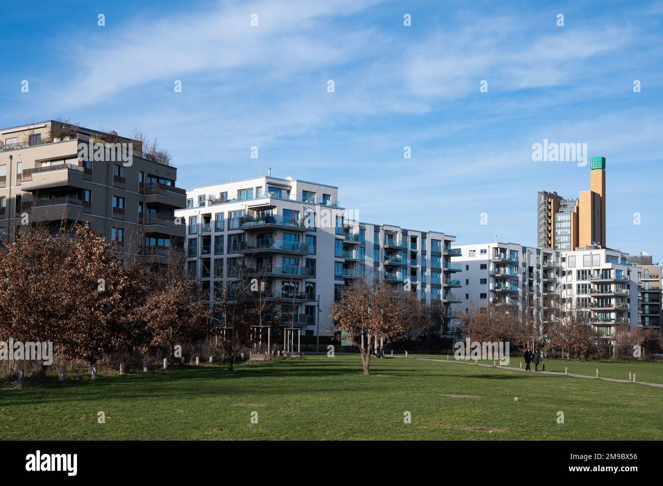 16.01.2023, Berlin, Germany, Europe - View from Park am Gleisdreieck of ...