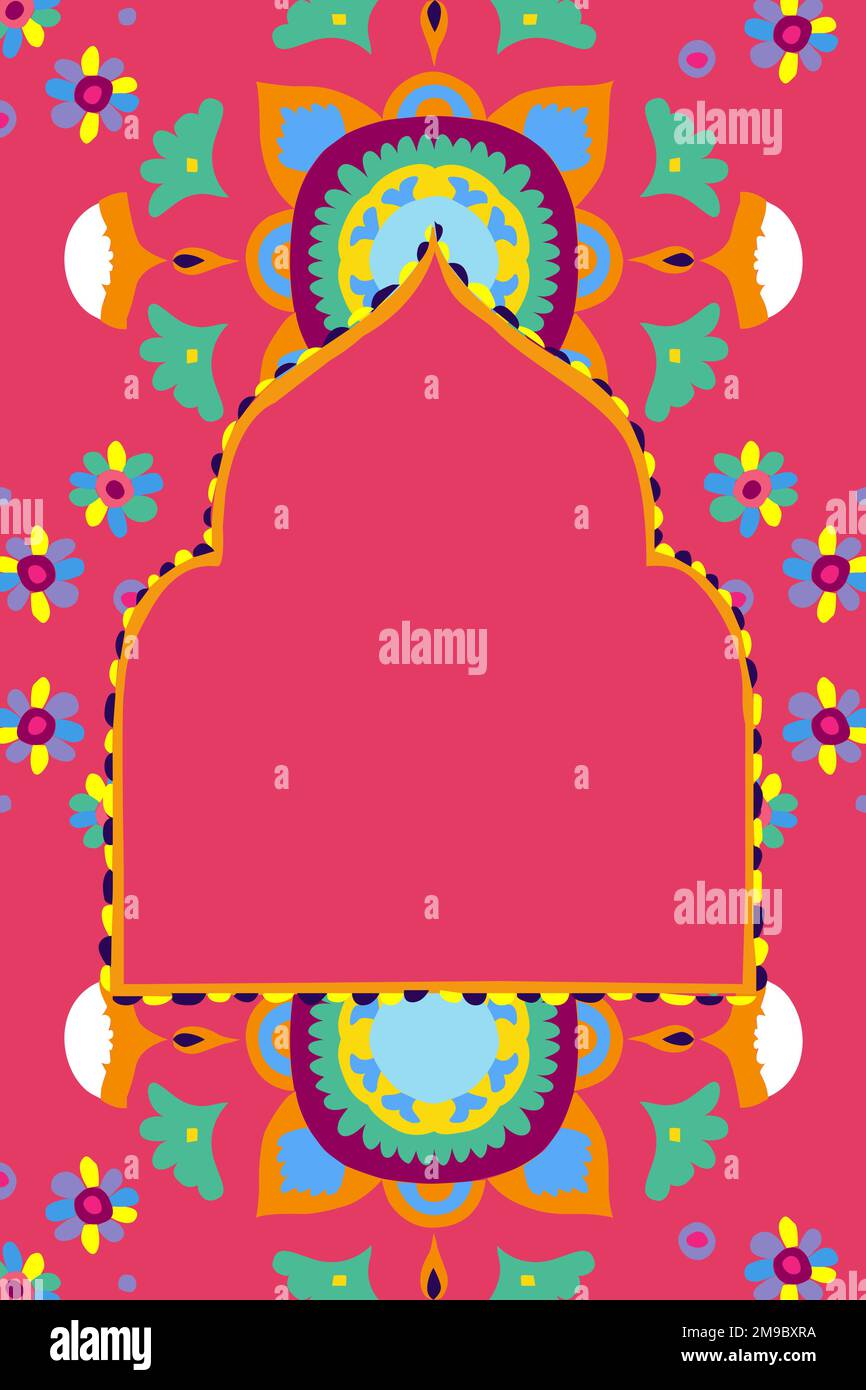 Diwali festival rangoli Indian frame vector Stock Vector Image & Art ...