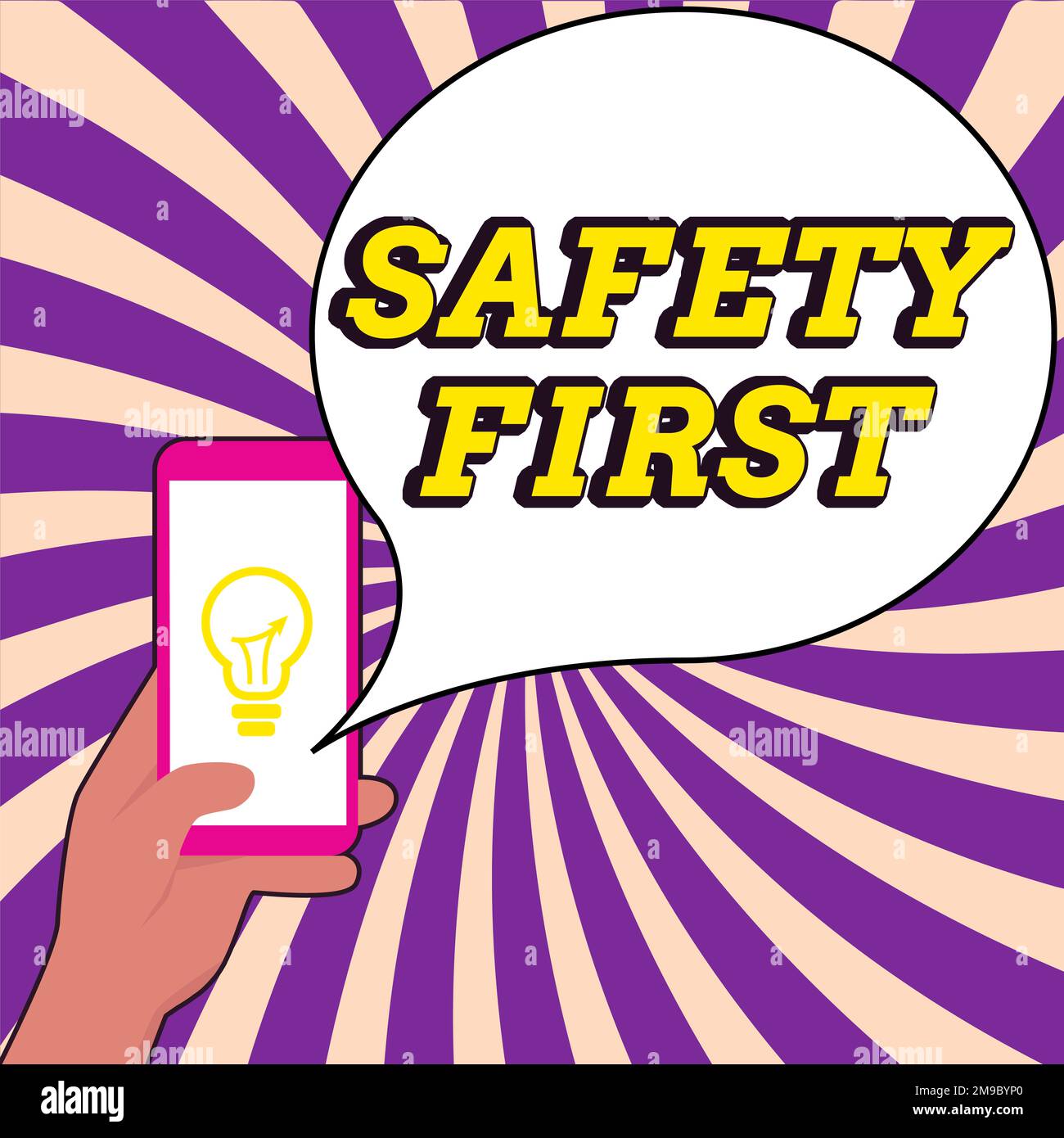 Inspiration showing sign Safety First. Concept meaning Avoid any ...