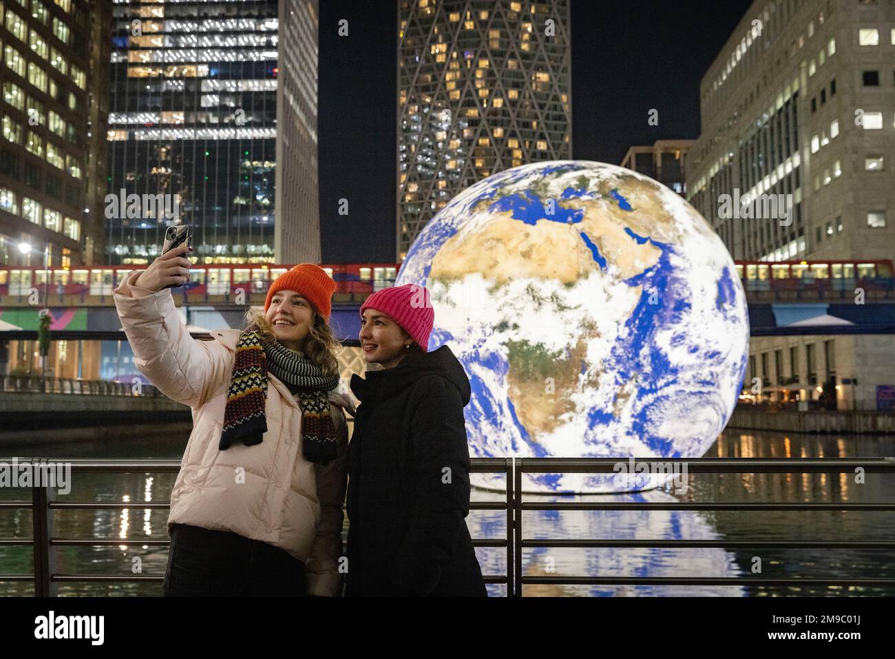 EDITORIAL USE ONLY Kate Bailey and Lowri Harries with Floating Earth by ...