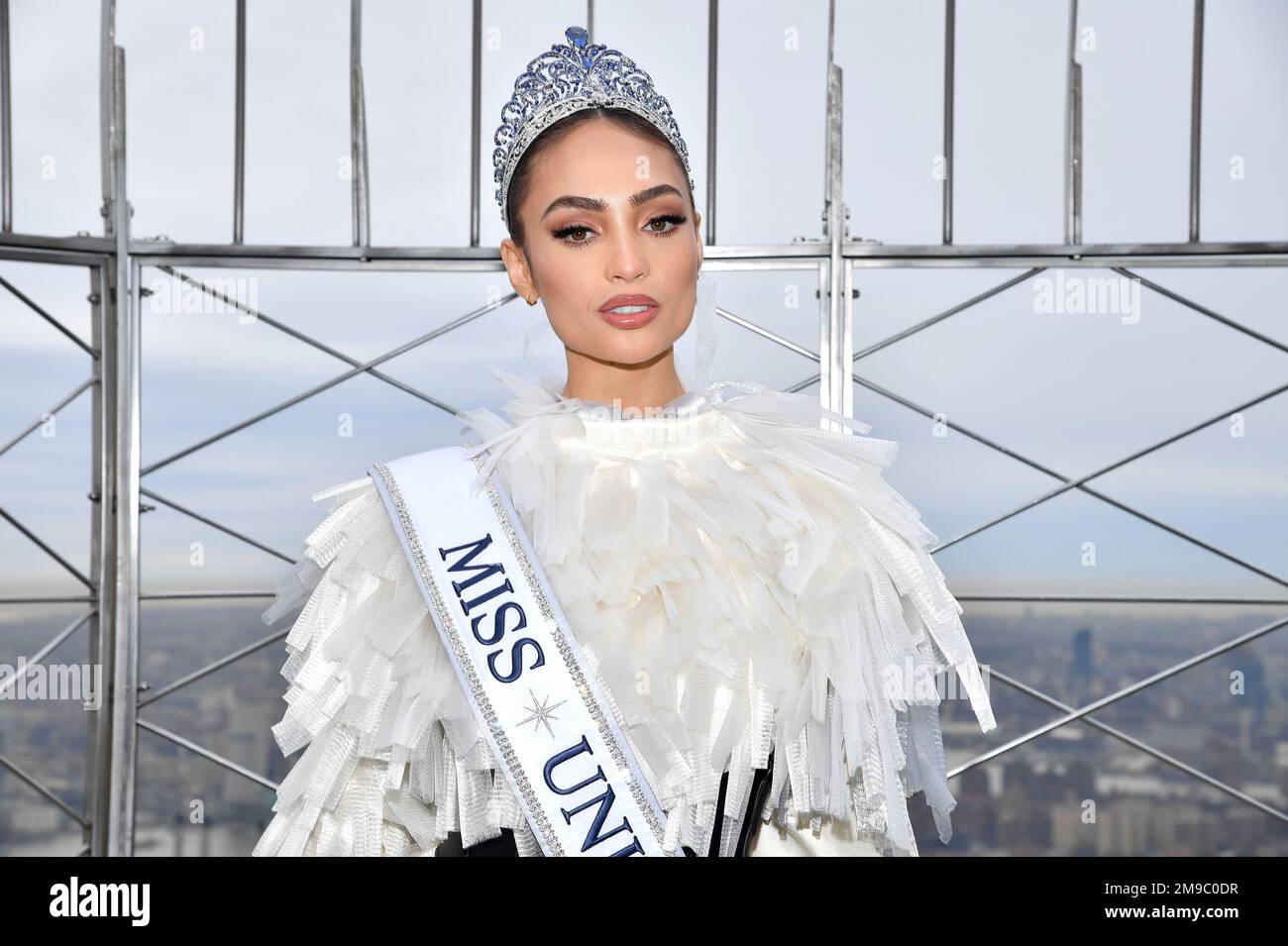 Miss Universe 2022 R'Bonney Gabriel poses while visiting The Empire ...