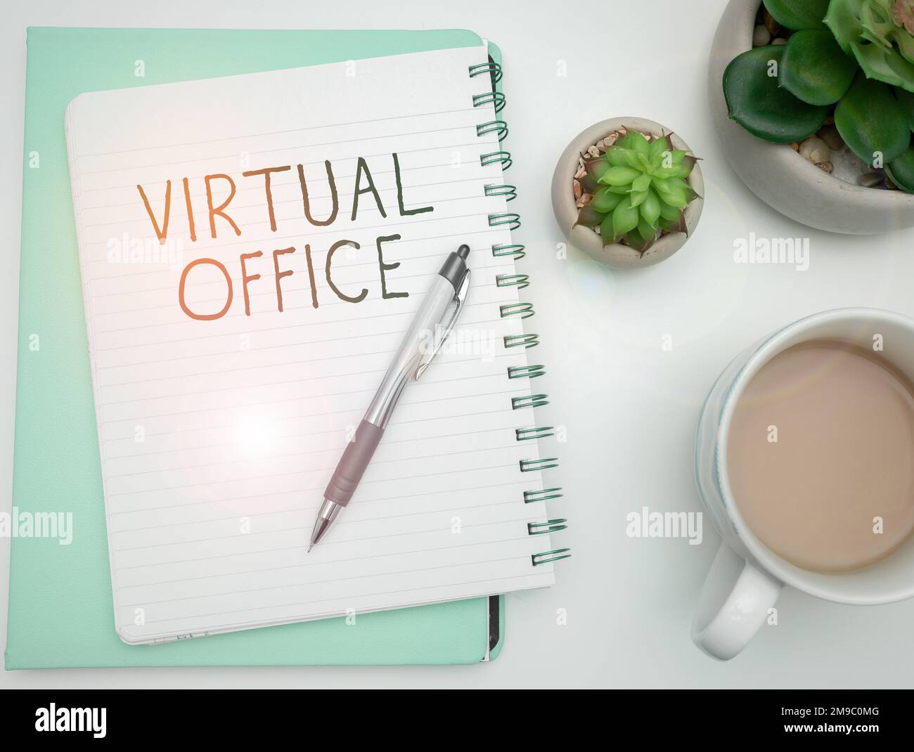 Hand writing sign Virtual Office. Business approach Mobile work ...