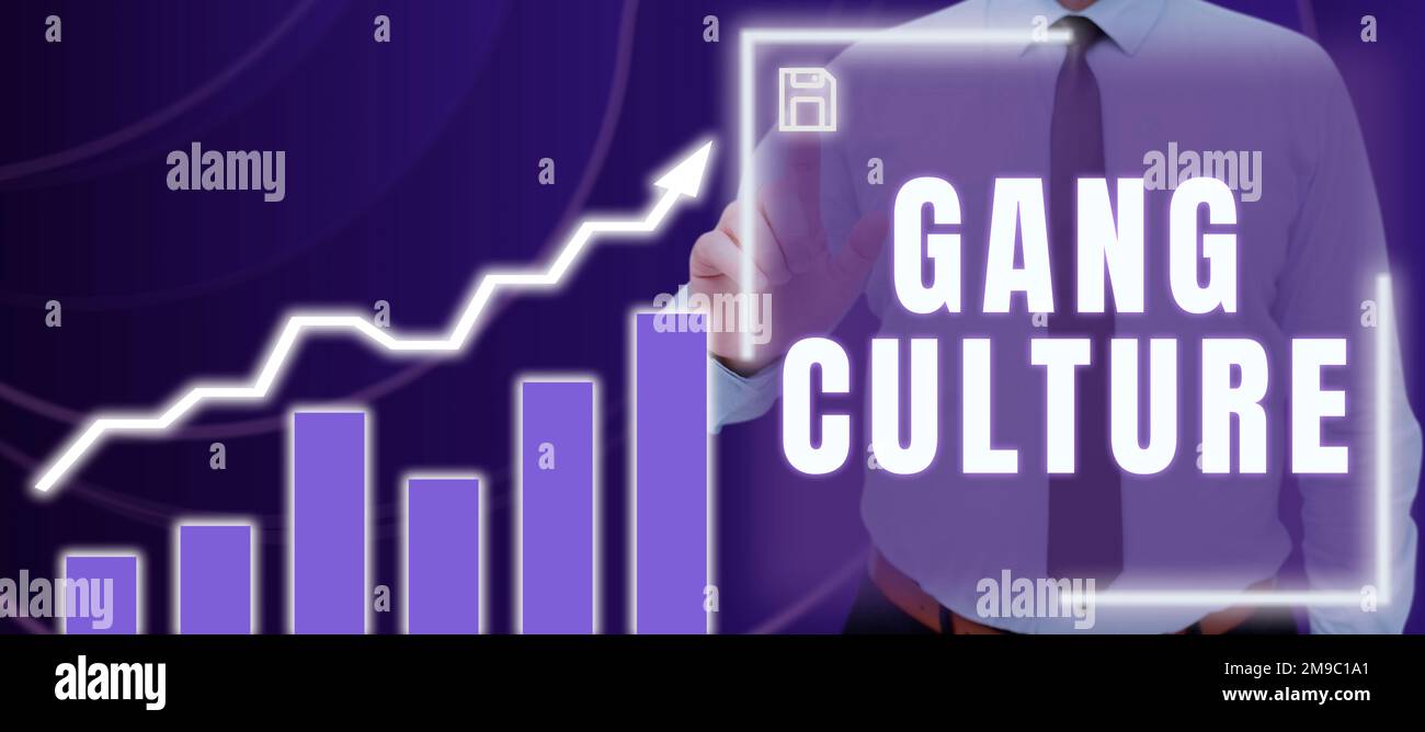 Sign displaying Gang Culture. Business concept particular organization of criminals or group of ...