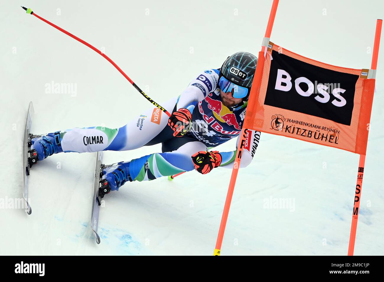 Martin CATER (SLO), action. Alpine skiing, training, 83. Hahnenkamm ...