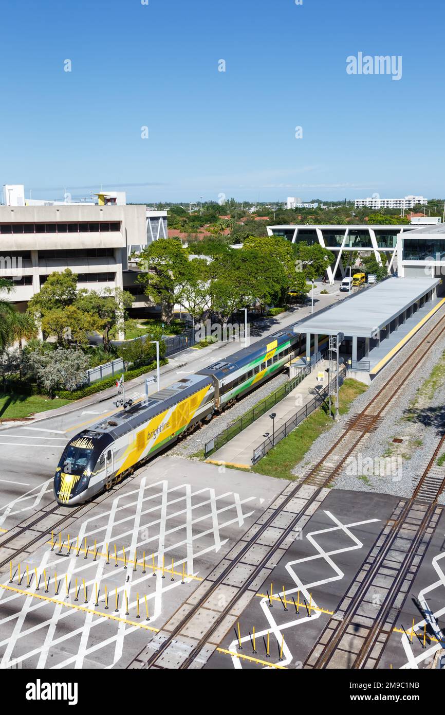 Fort Lauderdale, United States - November 13, 2022: Brightline private ...