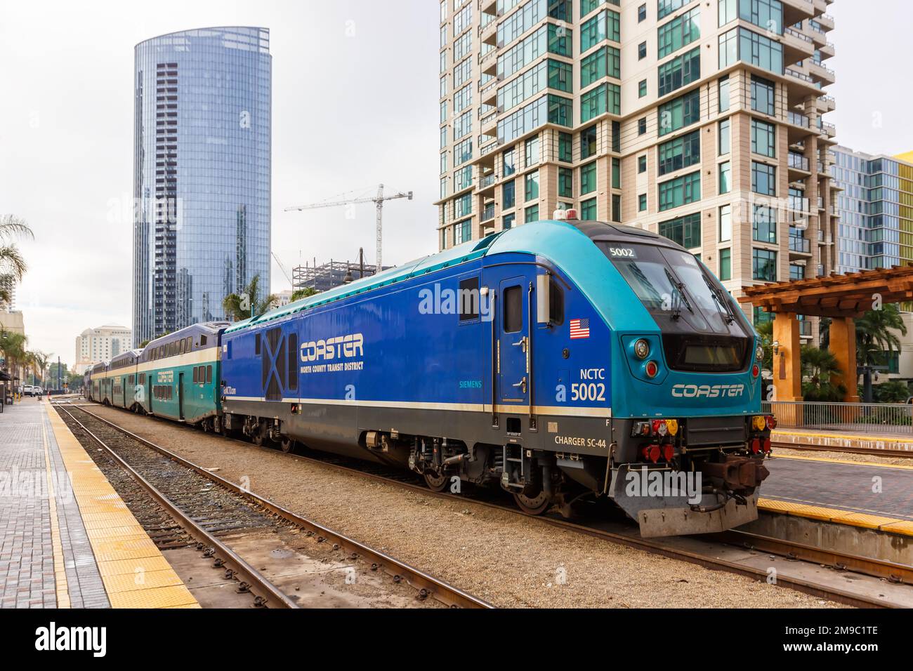 San Diego, United States - November 7, 2022: Coaster commuter rail ...