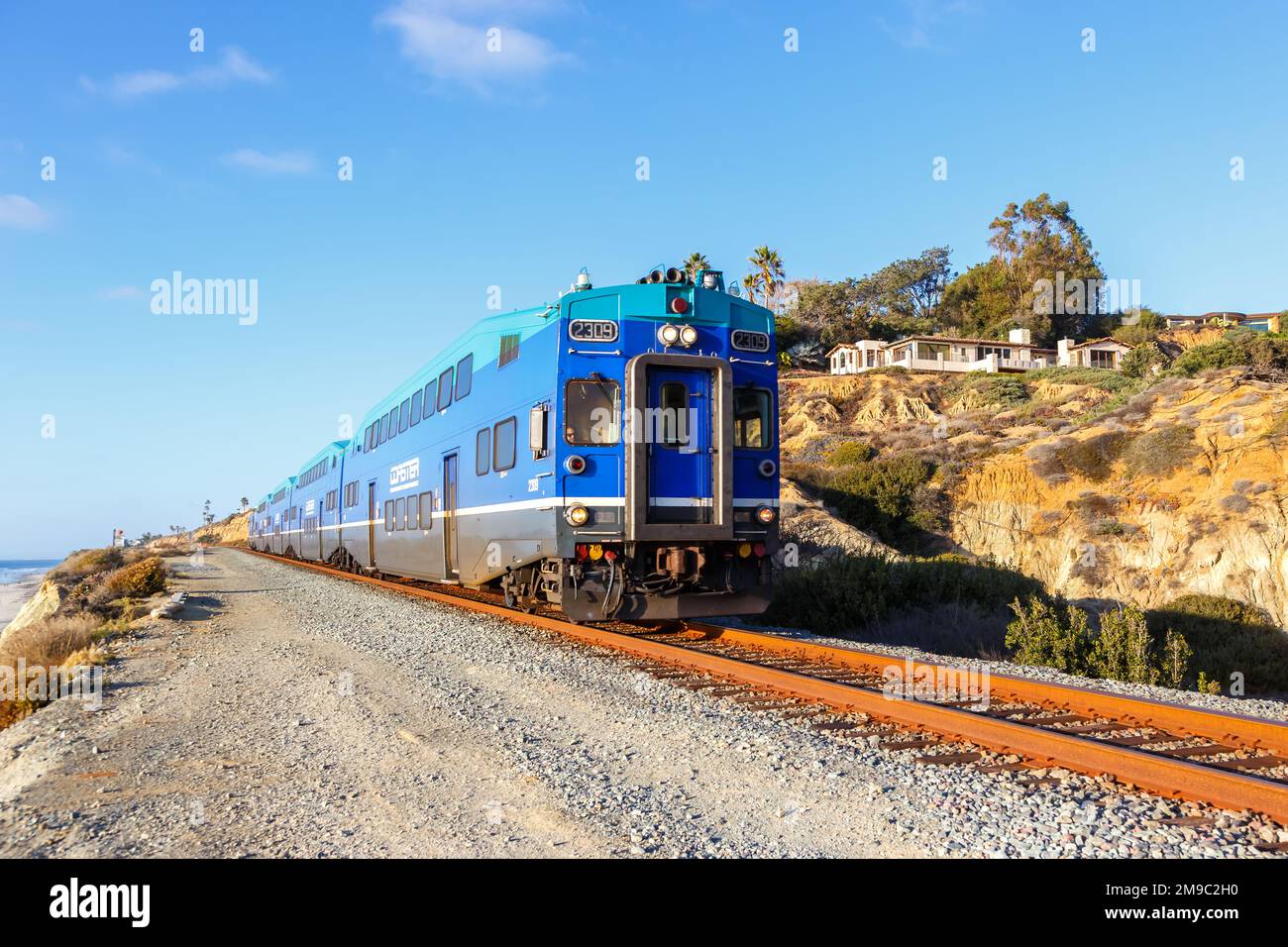 Del Mar, United States - November 6, 2022: Coaster commuter rail train ...