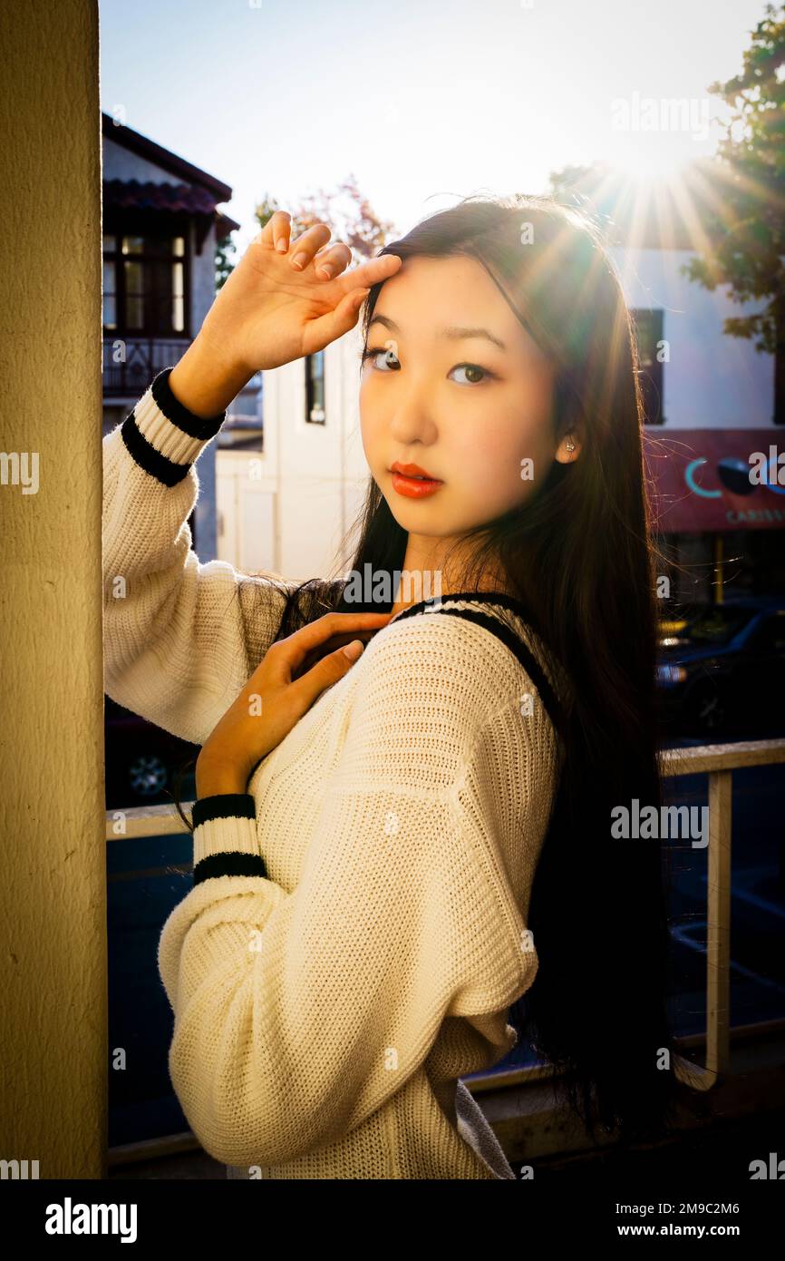 Beautiful asian female face hi-res stock photography and images - Alamy