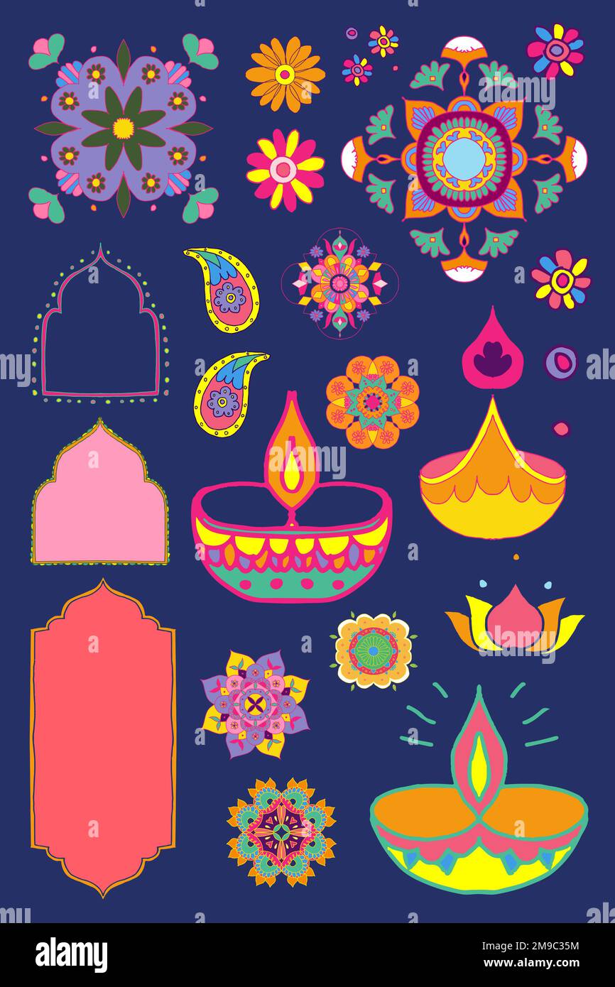 Diwali Indian rangoli vector illustration set Stock Vector Image & Art ... Diwali Indian rangoli vector illustration set Stock Vector Image & Art ...
