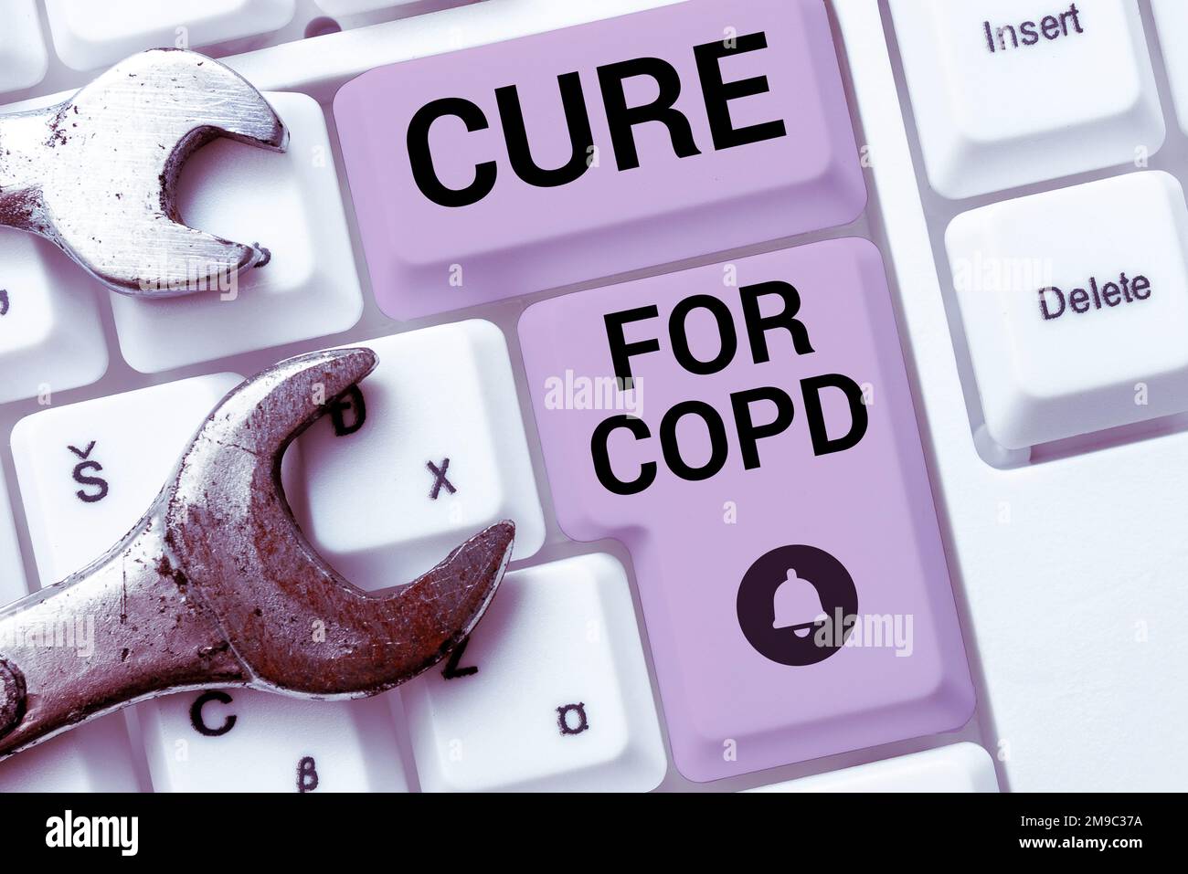 Sign displaying Cure For Copd. Business idea Medical treatment over ...
