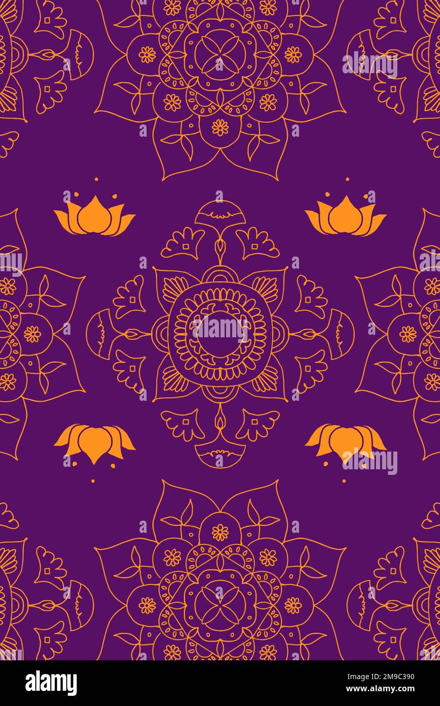 Diwali Indian mandala purple background vector Stock Vector Image & Art ...
