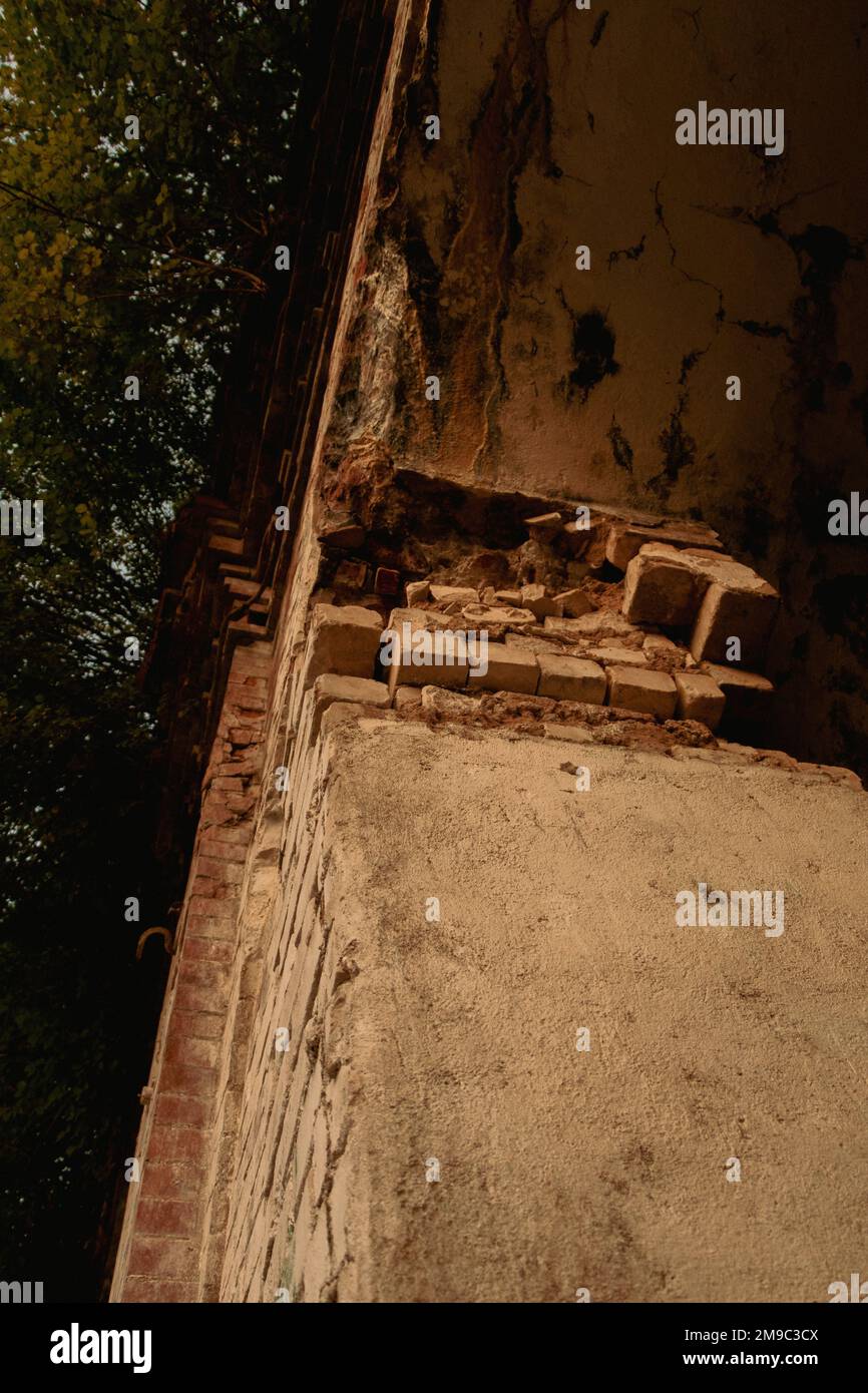 A low-angle shot of an old abandoned building Stock Photo - Alamy