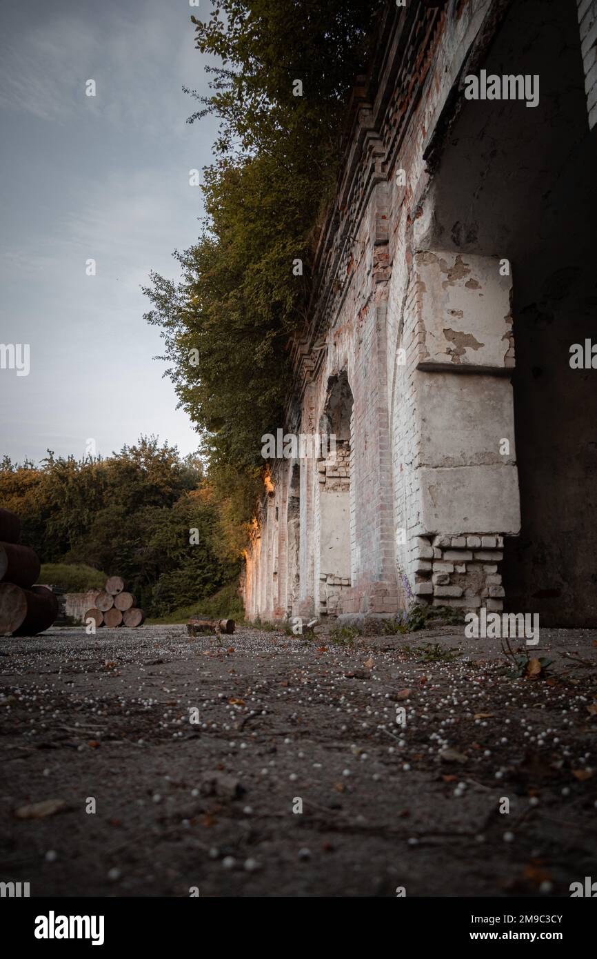 A vertical shot of an old abandoned building Stock Photo - Alamy