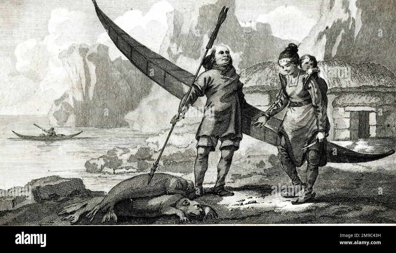 Seal Hunters in Greenland Stock Photo - Alamy