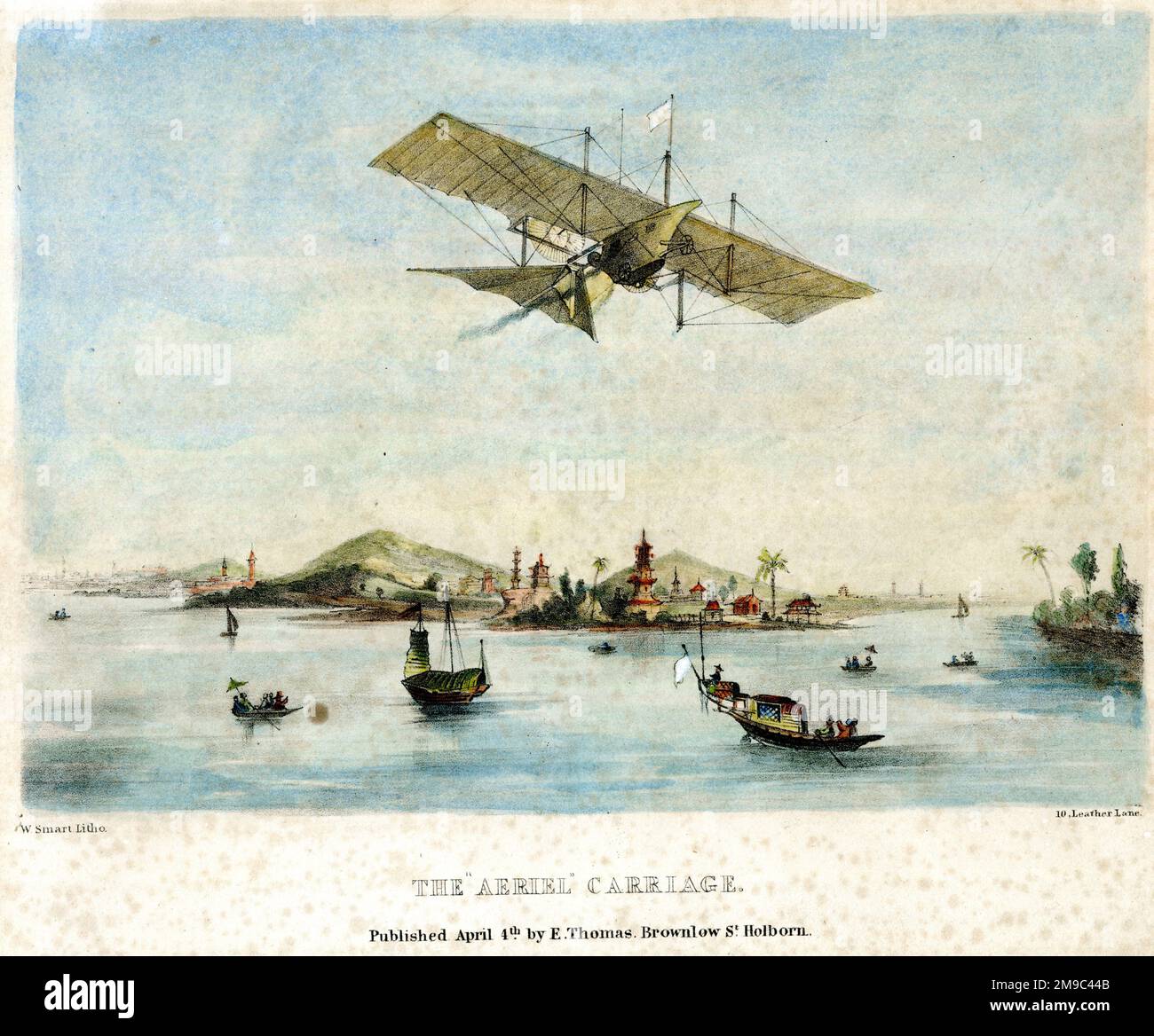 Henson's Aerial Steam Carriage over the Orient, imaginary ...