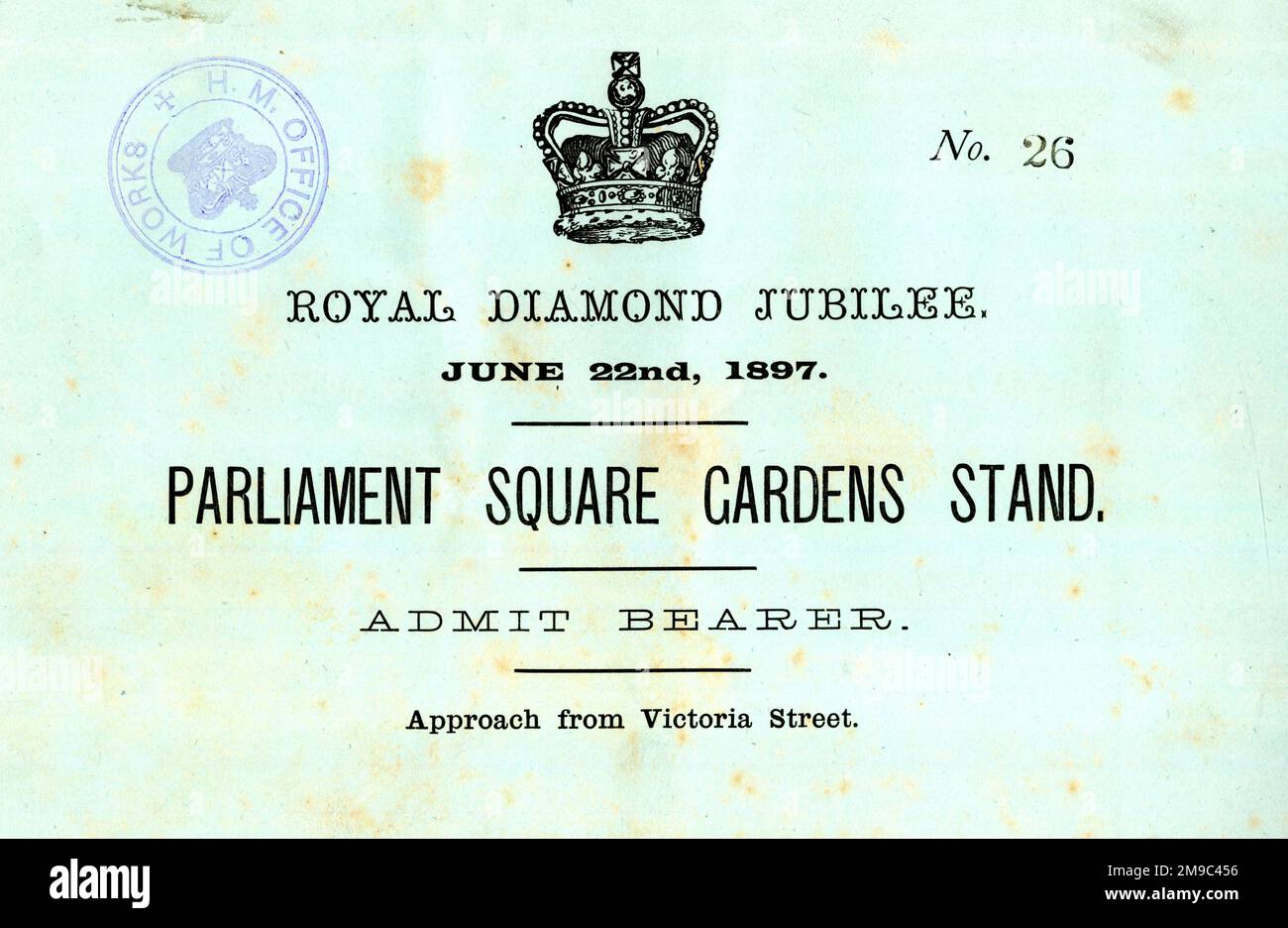 Queen Victoria's Diamond Jubilee, London, 22 June 1897 - Admission ...