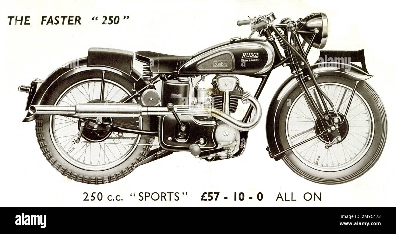 Advert, Rudge-Whitworth 250 cc Sports Motor Cycle Stock Photo - Alamy