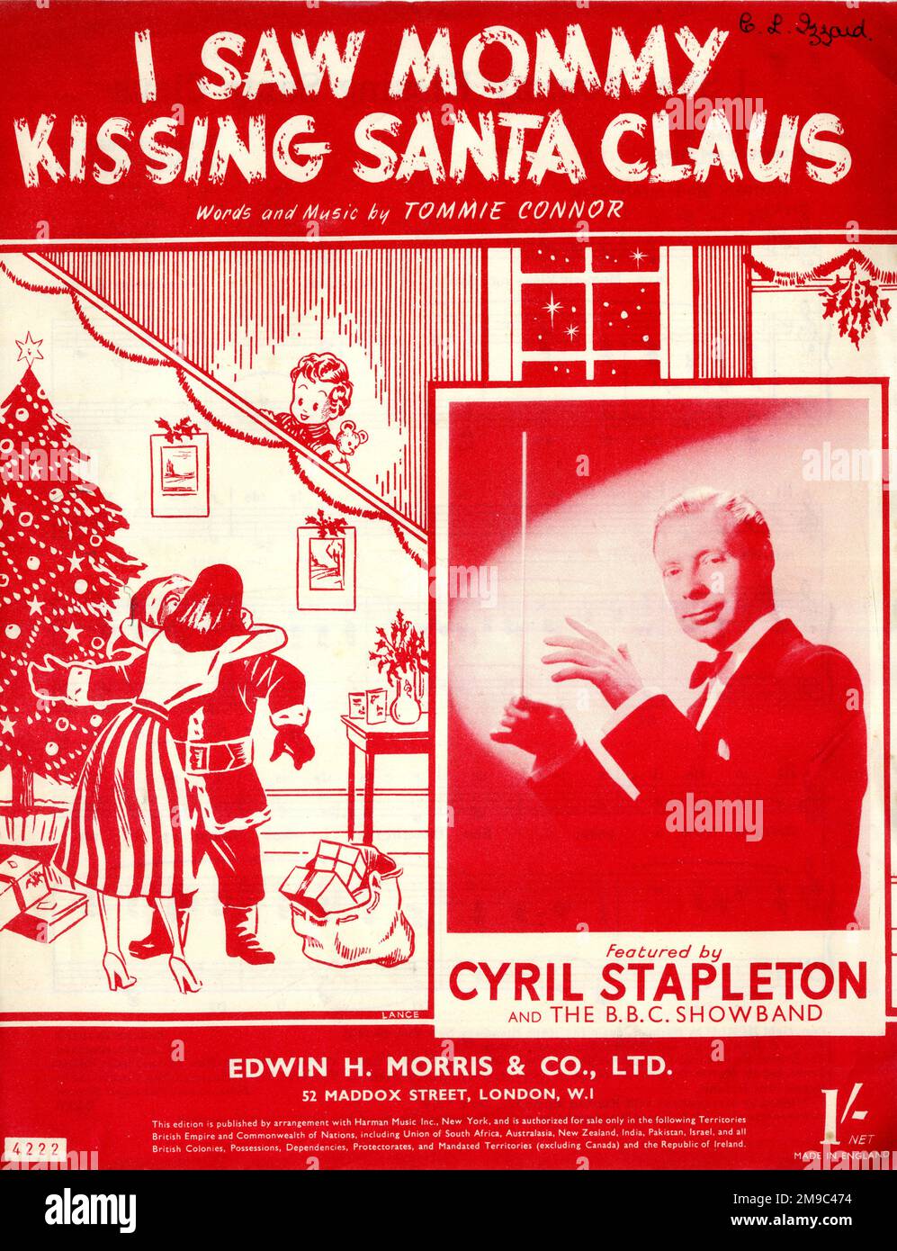Music cover, I Saw Mommy Kissing Santa Claus, words and music by Tommie ...