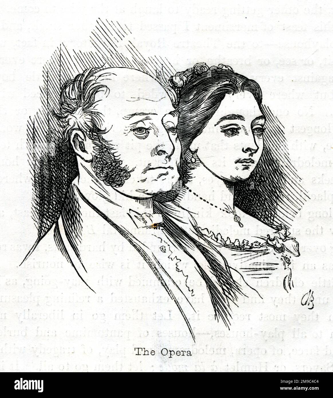 Man and woman at the Opera, by Hablot K Browne (Phiz Stock Photo - Alamy