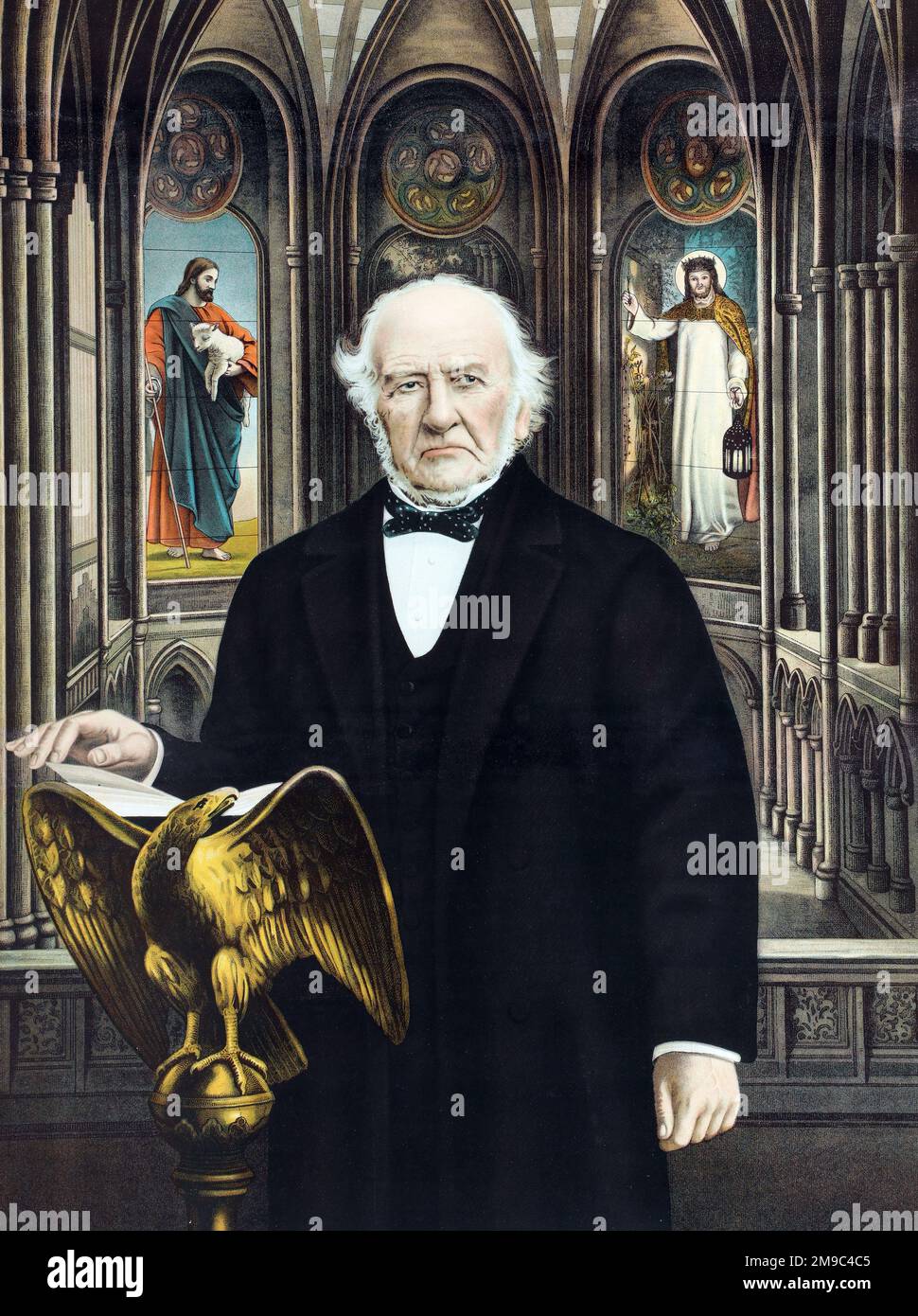 William Ewart Gladstone, Liberal politician, standing at a lectern in a ...