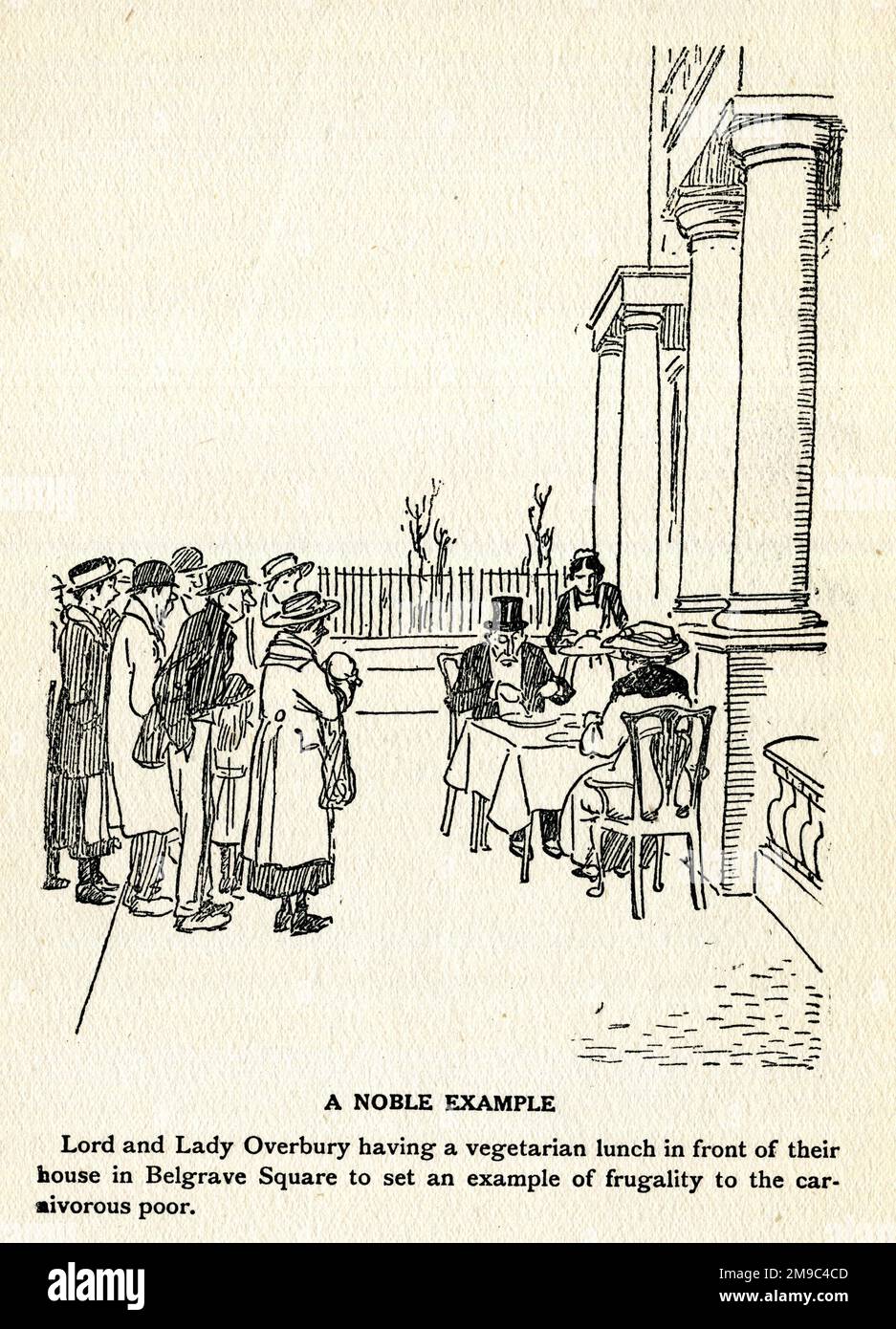 Cartoon, A Noble Example, Lord and Lady Overbury having a vegetarian ...