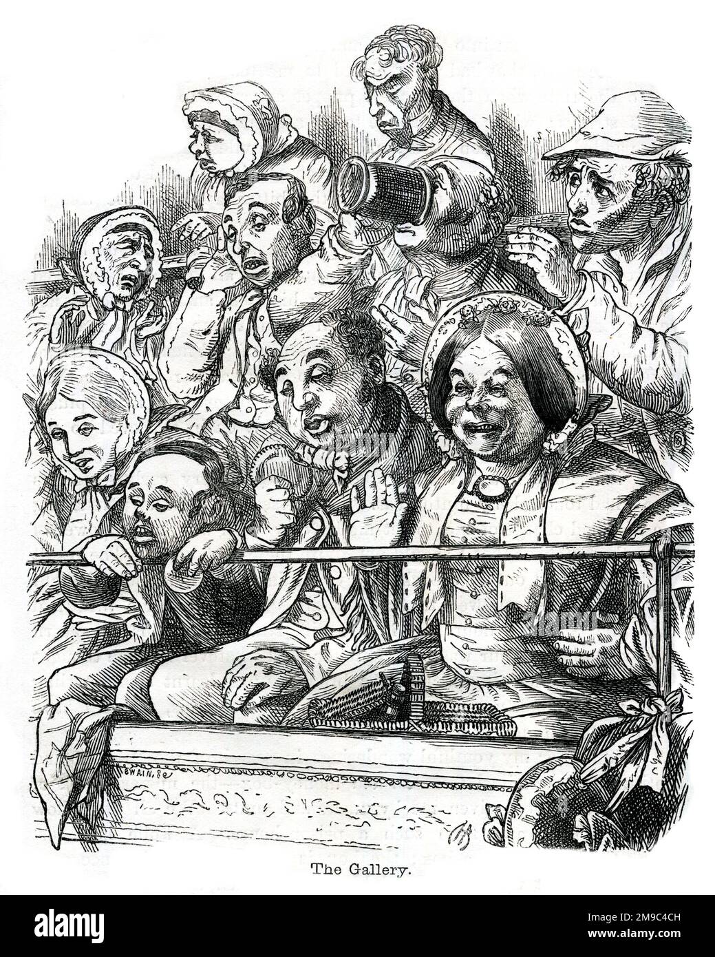 The Theatre Gallery, cartoon by Hablot K Browne (Phiz Stock Photo - Alamy
