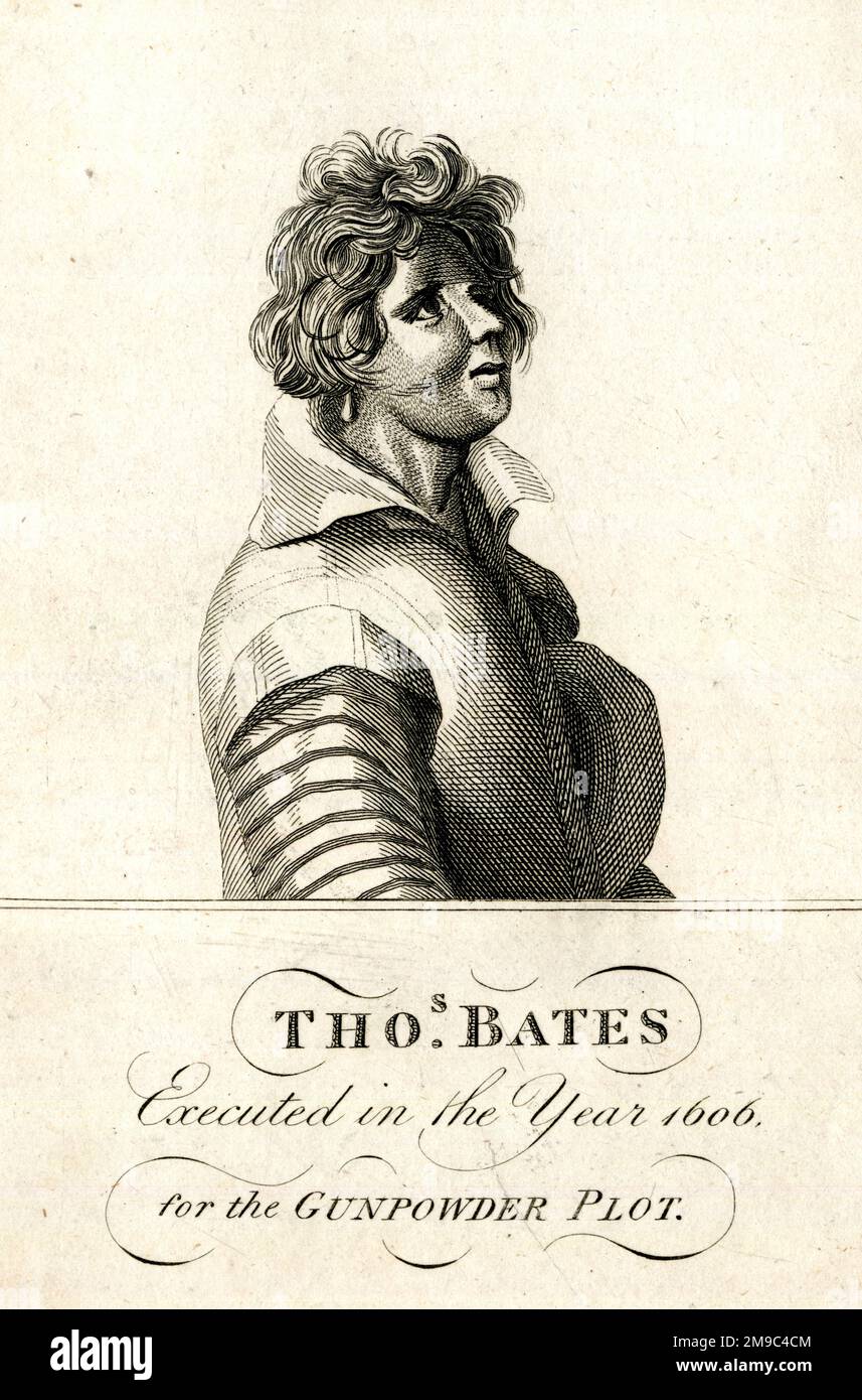 Thomas Bates, executed in 1606 for his involvement in the Gunpowder ...