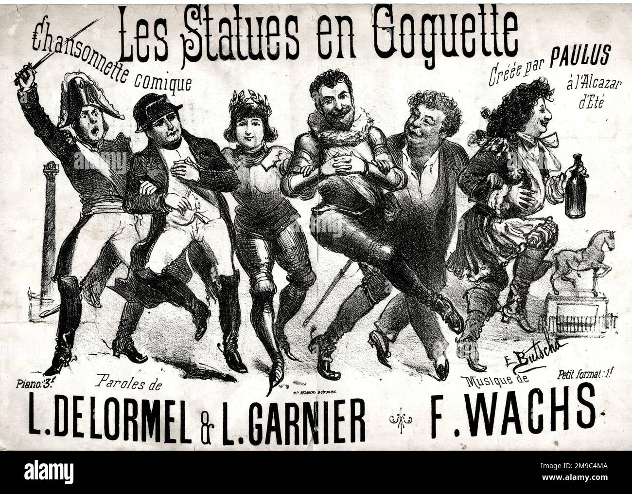 Music cover, Les Statues en Goguette, comic song, words by L Delormel ...