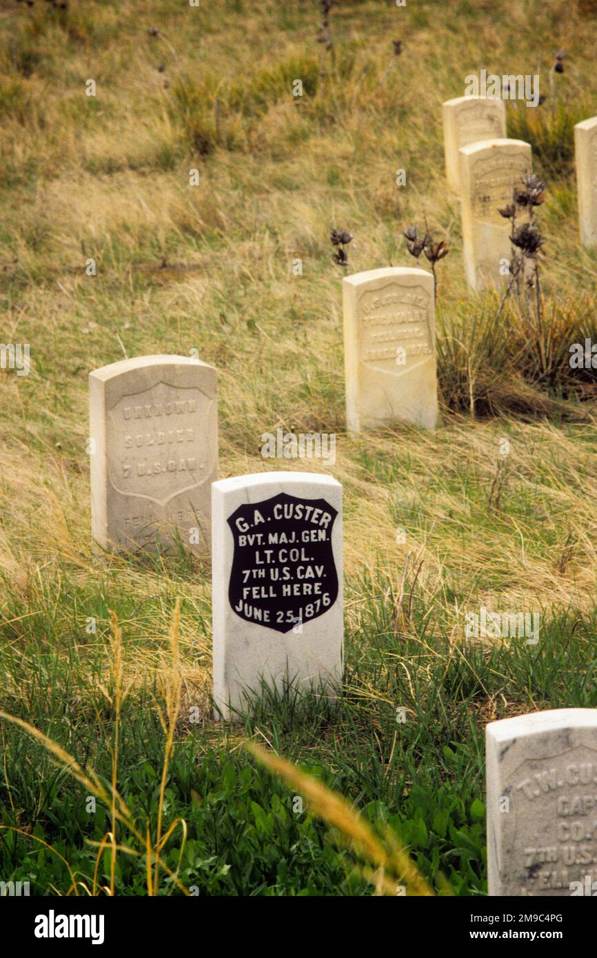 1990s STONE MARKS WHERE CUSTER FELL JUNE 25, 1876 DURING LITTLE BIGHORN ...