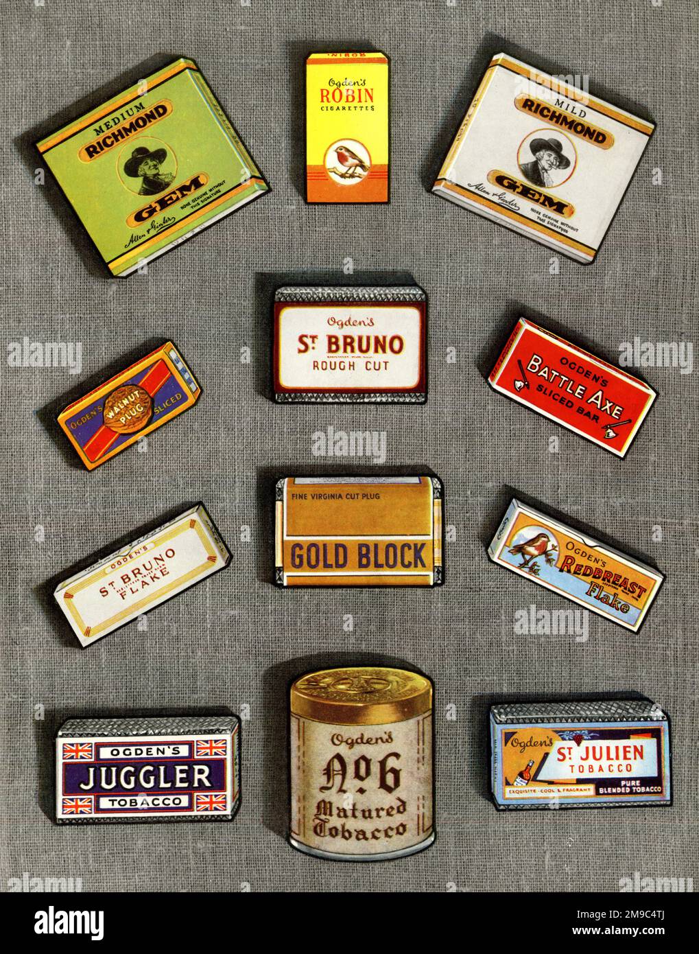 A selection of Ogden's Tobacco Packets, Packaging and Tins Stock Photo ...