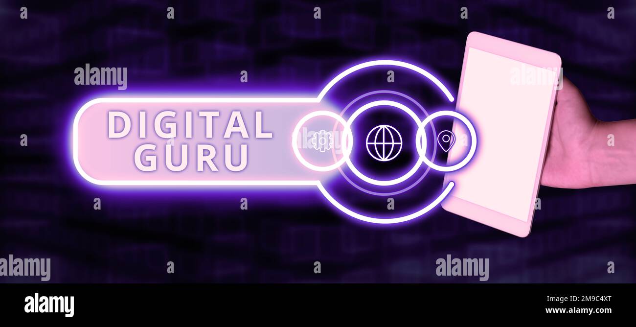 Inspiration showing sign Digital Guru. Conceptual photo teacher and ...