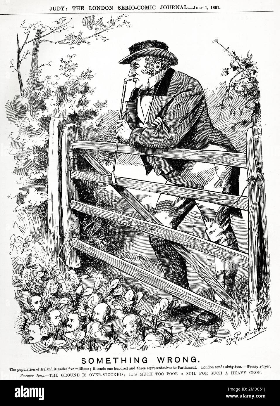 Political cartoon, Something Wrong - John Bull considering the number ...