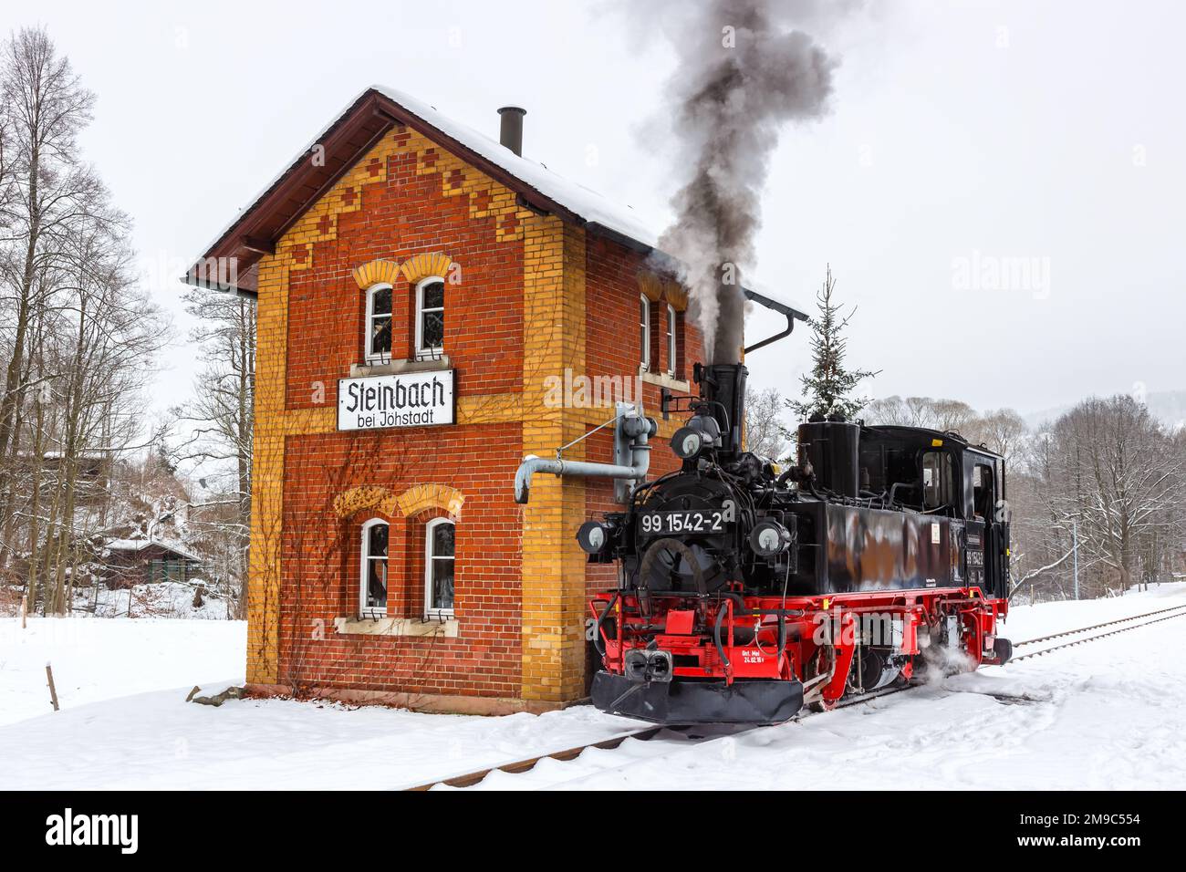Steinbach, Germany - December 17, 2022: Pressnitztalbahn steam train ...