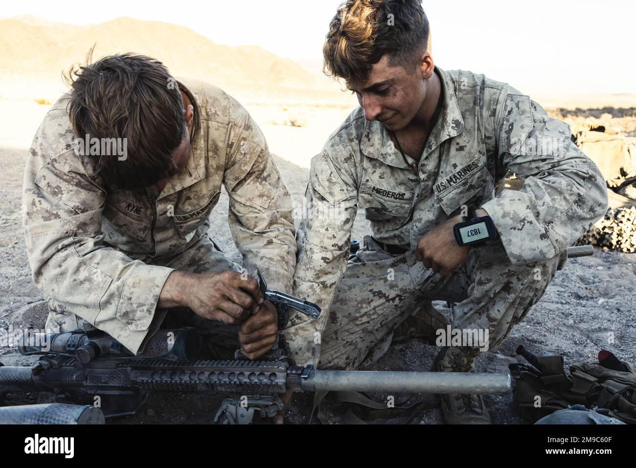 U.S. Marine Corps Cpl. Tadhg P. Kyne and Lance Cpl. Reed Mederos, scout ...