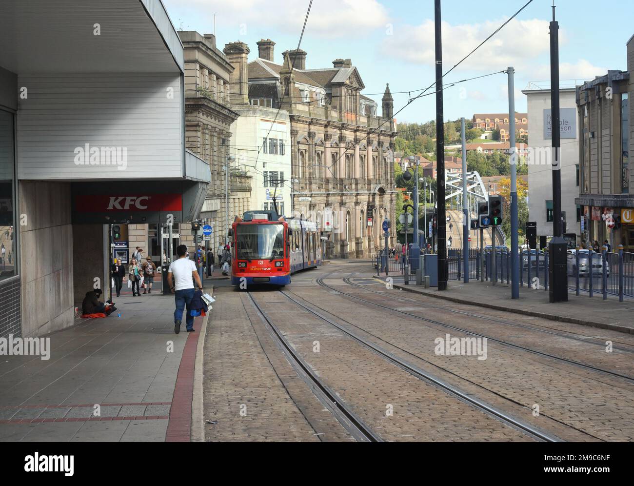 A Sheffield Supertram City centre Metro Urban transport, light rail ...