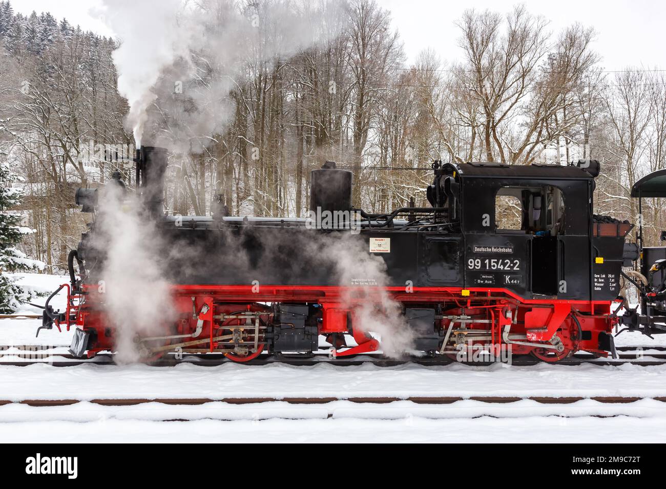 Steinbach, Germany - December 17, 2022: Pressnitztalbahn steam train ...