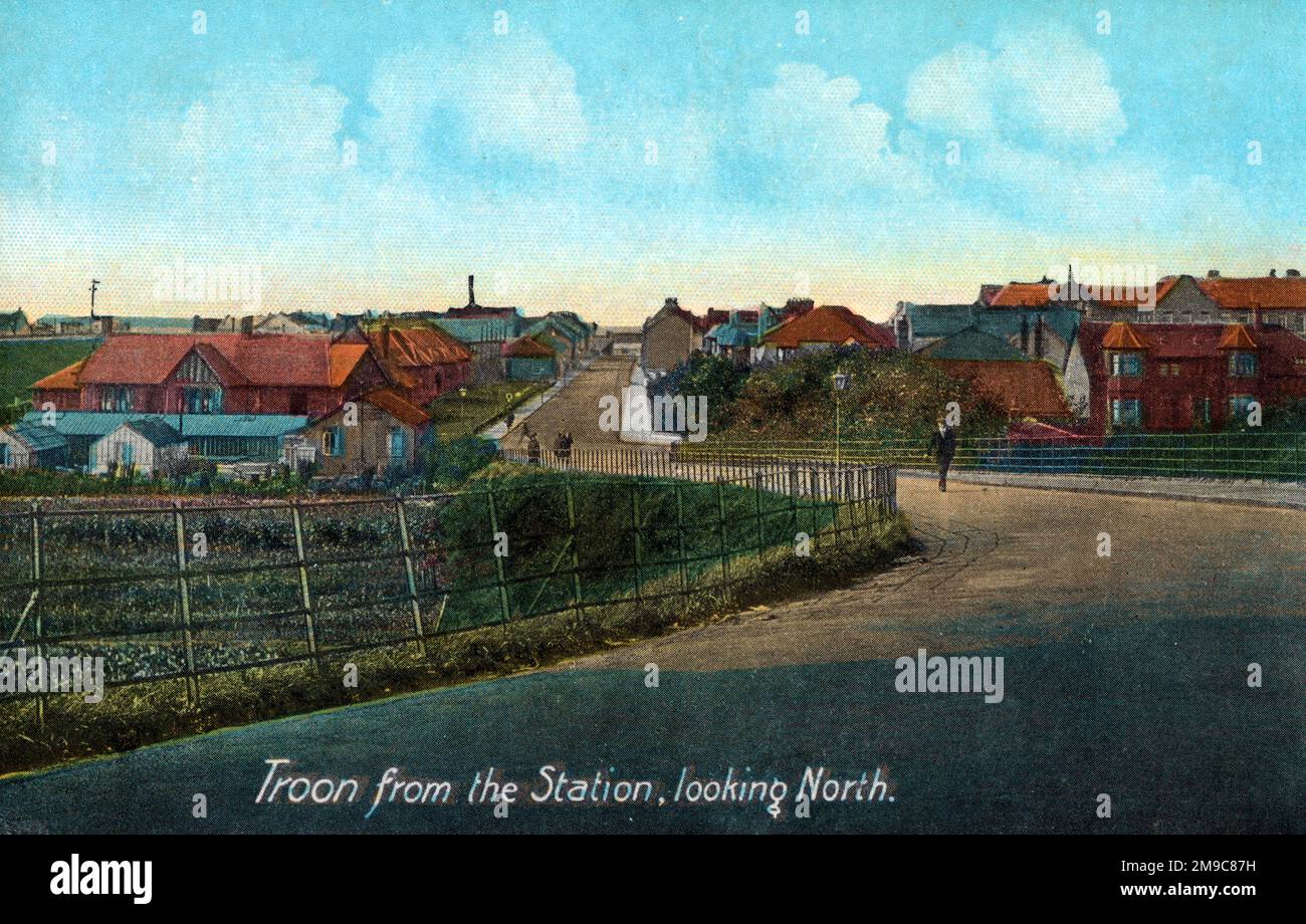 View of Troon, South Ayrshire, Scotland from the Station, looking North ...