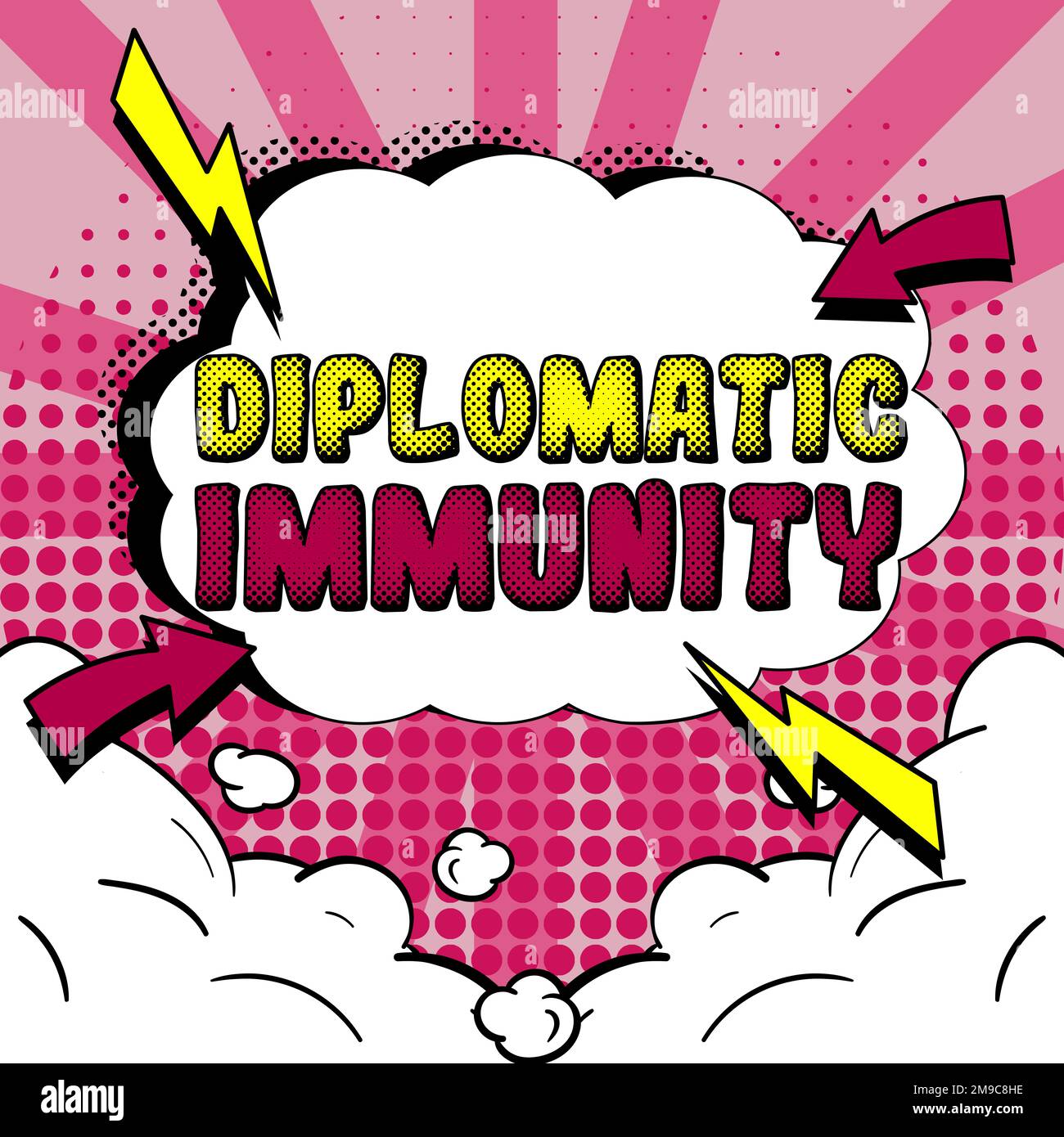 Writing displaying text Diplomatic Immunity. Word Written on law that ...