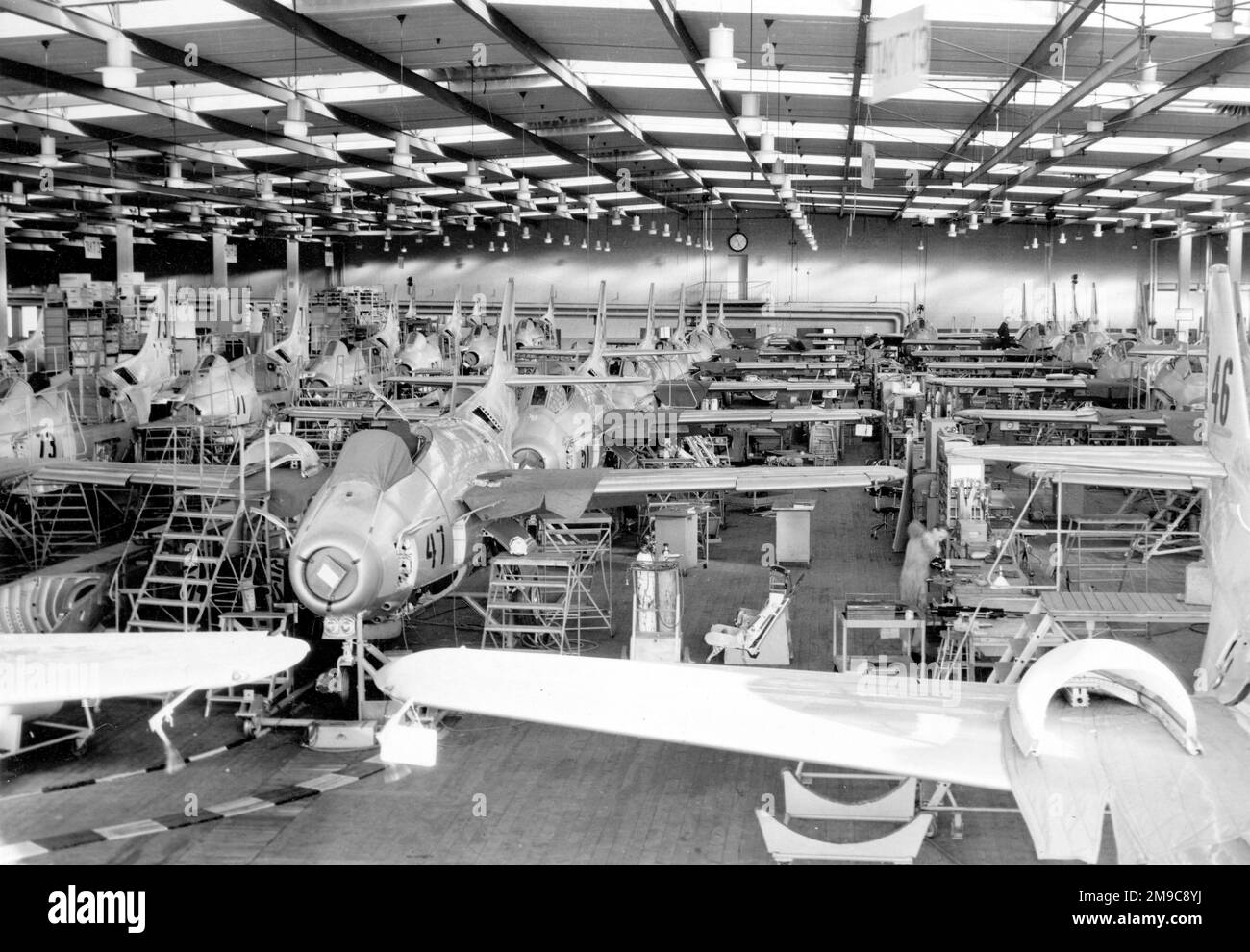 SAAB J29 Tunnan production hall at Trollhattan Stock Photo - Alamy