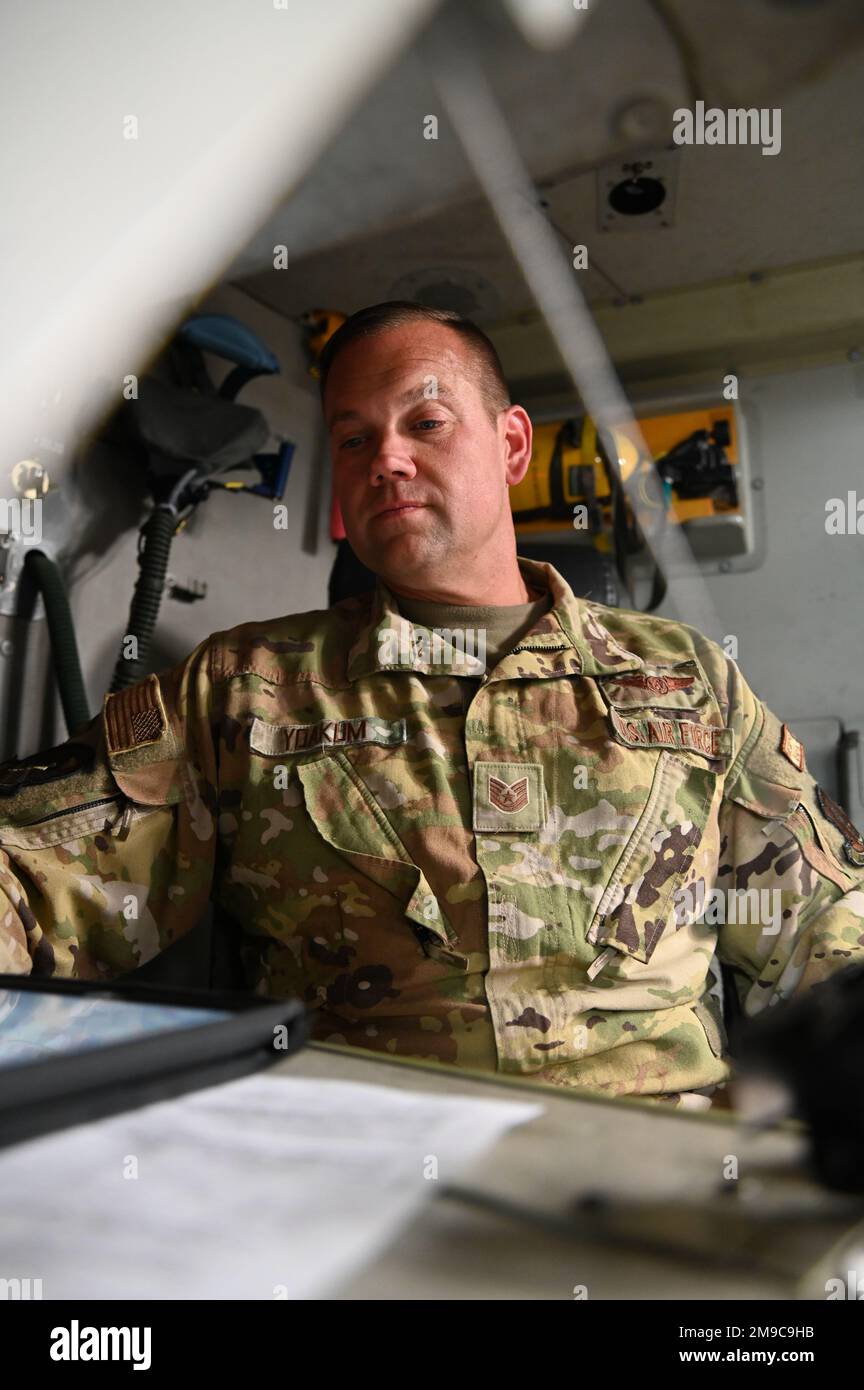 Tech Sgt Brett Yoakum , a loadmaster with the 155th Airlift Squadron ...